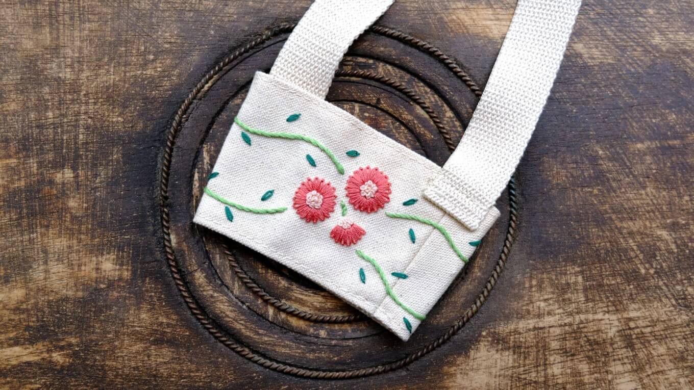 Onini 實用刺繡小物：花現環保飲料小提袋 | Hami書城。快讀